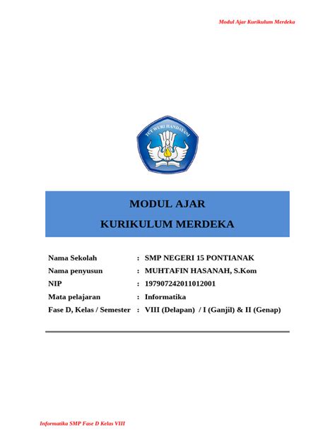 Modul Ajar Informatika Bab 1 Pdf