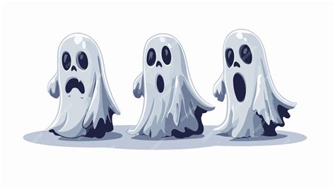 Malevolent Ghost Cartoon Spooky Spirit Scary Character Design Premium