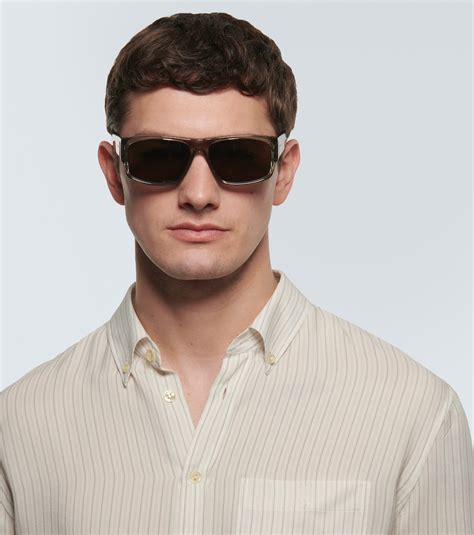 Sl 689 Square Sunglasses In Brown Saint Laurent Mytheresa