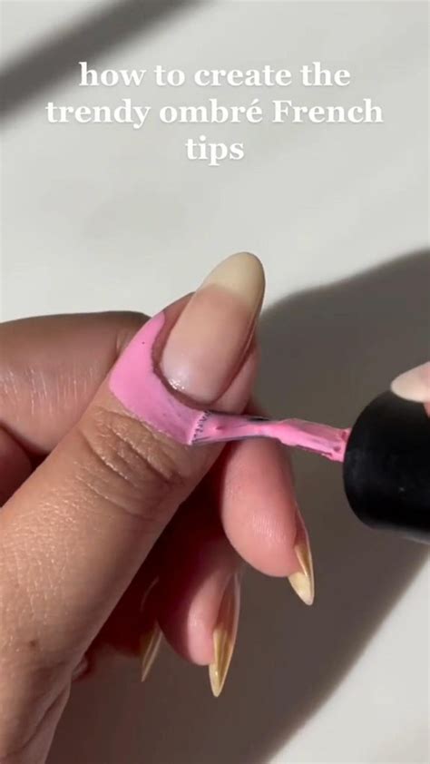 How To Create The Trendy Ombre French Tips Nail Colors Ombre Nails Tutorial Nail Designs