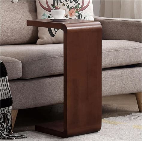 Xxhoftpjz C Shaped End Table Solid Wood C Side Table For