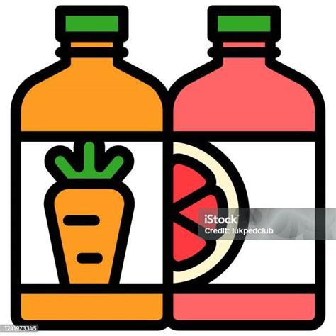 果汁瓶圖示飲料填充載體插圖向量圖形及更多插圖圖片 插圖 方形 水果 Istock