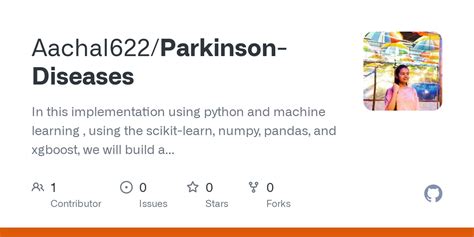 Github Aachal Parkinson Diseases In This Implementation Using
