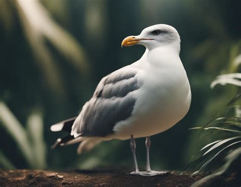 A Seagull Is Standing On A Tree Branch And Looking At The Camera