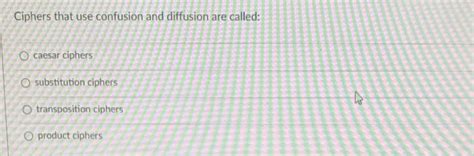 solved each application of confusion and diffusion is