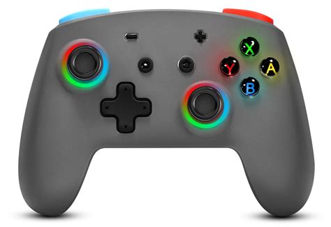 Switch Pro Controller 9 Colors Rgb Lights With Backbutton Dual Vibration 6 Axis Motion