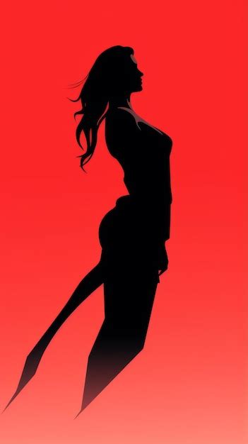 Premium Ai Image Silhouette Of A Woman On A Red Background