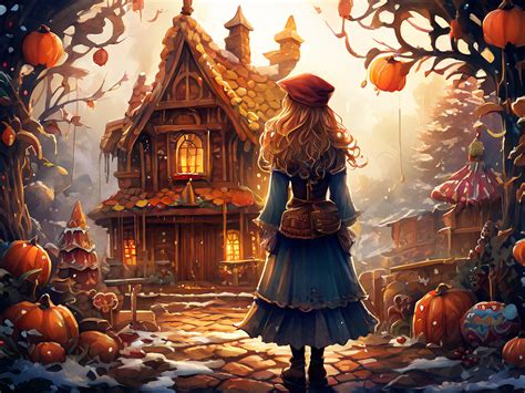 Watercolor Illustration Of A Fairy Tale Witch Standing Befor By