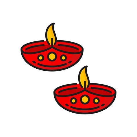 Burning Diya Lamp Jainism Religion Icon Diwali 19588264 Vector Art At