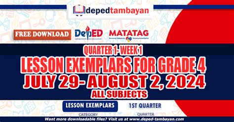 Grade 4 Matatag Lesson Exemplar Quarter 1 Week 1 July 29 Aug 2