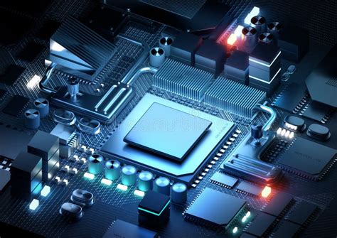 Microprocessor And Cpu Technology Concept Stock Illustration