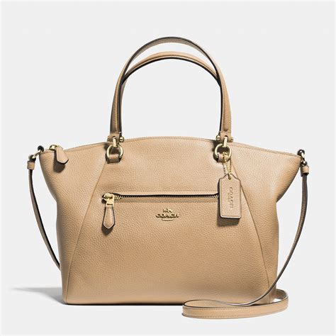 Coach Prairie Satchel In Pebble Leather In Natural Lyst