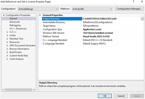 add references and set a license windows c dll leadtools sdk