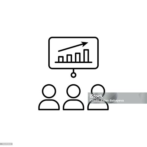 프리젠 테이션 사람 차트 개요 아이콘입니다 재무 일러스트 아이콘의 요소입니다 기호는 웹 로고 모바일 앱 Ui Ux에 사용할 수 있습니다 감독에 대한 스톡 벡터 아트 및 기타