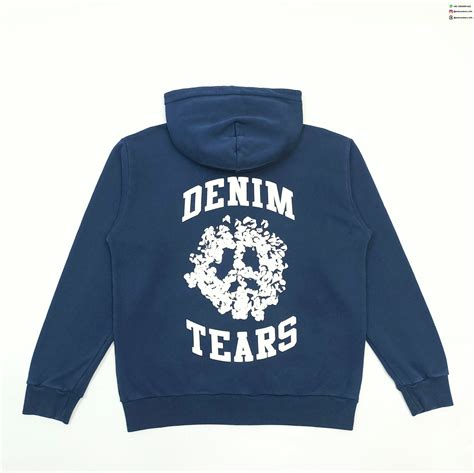 Denim Tears White Du Navy Blue Zip Hoodie Antsneakers Best Ua