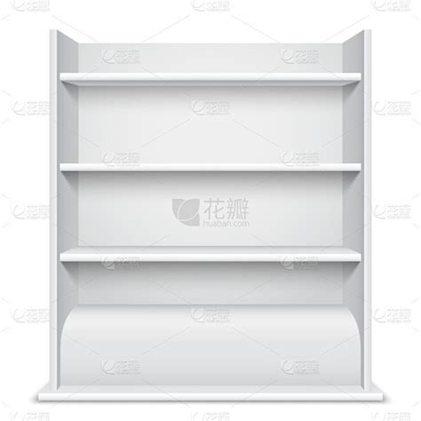 白色展示和空空的货架