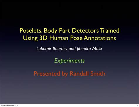 [ppt] Poselets Body Part Detectors Trained Using 3d Human Pose