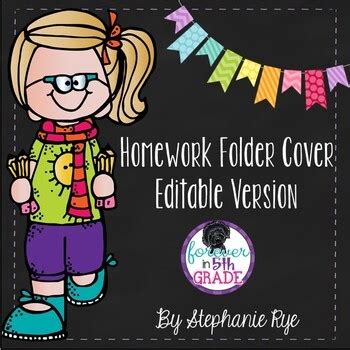 Homework Folder Cover Editable Version TpT