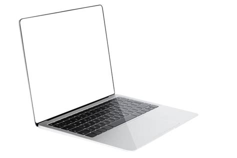 Premium Photo Laptop With Blank White Screen Display