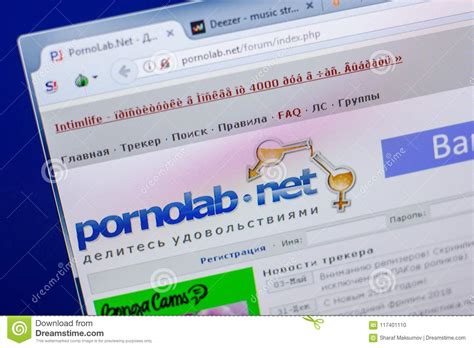 Ryazan Russia May 20 2018 Homepage Of Pornolab Website On The