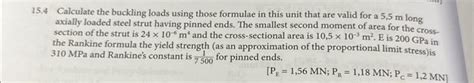 Solved 5 4 Calculate The Buckling Loads Using Those Formulae
