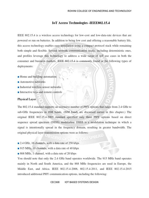 Iot Access Technology 1 Pdf Computer Network Telecommunications Engineering