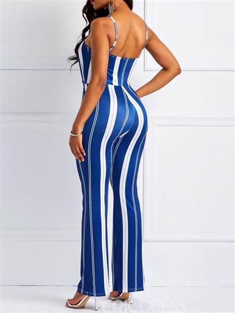 Ericdress Color Block Striped Fashion Slim Womens Jumpsuits Jumpsuit