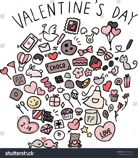 Vector Illustration Set Valentines Day Vector De Stock Libre De