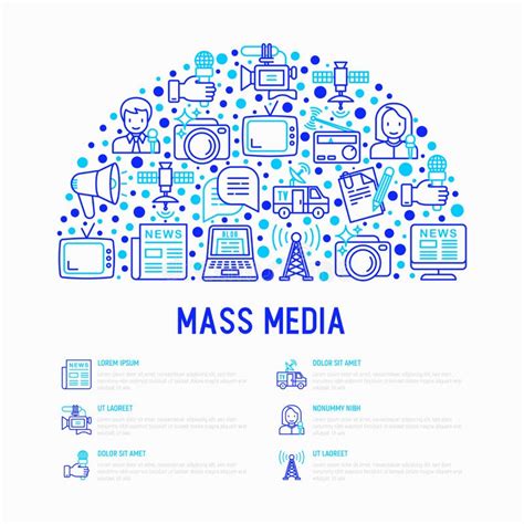 Mass Media Concept In Half Circle Stock Vector Illustration Of Blog