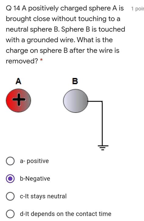 Answered Q 14 A Positively Charged Sphere A Is Brought Close Without