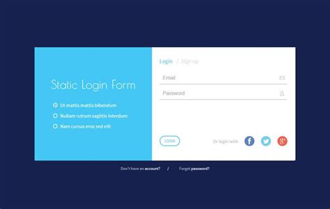 Static Login Form Responsive Widget Template By W3layouts