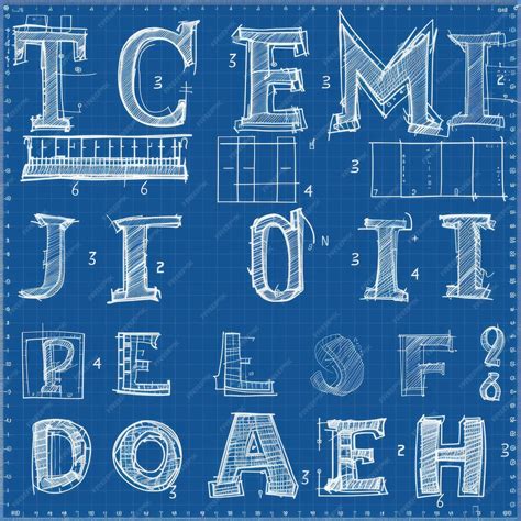 Premium Photo Construction Engineer Font Architectural Alphabet