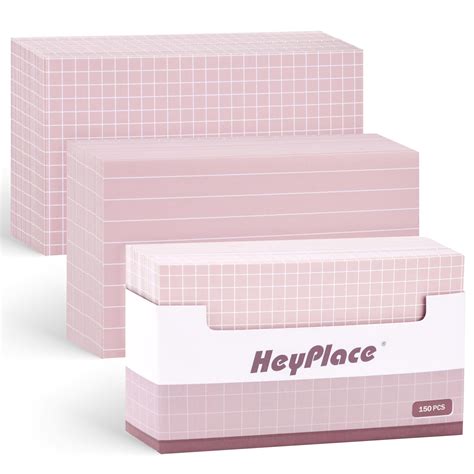 Heyplace 150pcs Grid Ruled Index Cards 3x5 Graph Ruled Index Cards