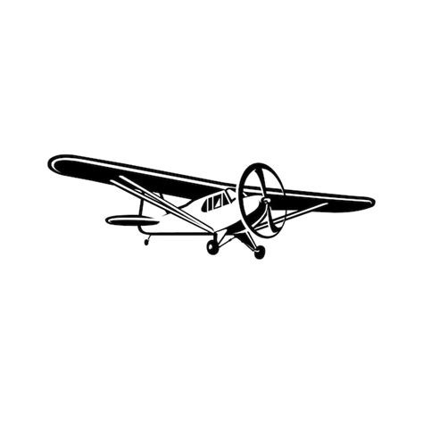 Premium Vector Small Propeller Plane Aircraft Vector Monochrome