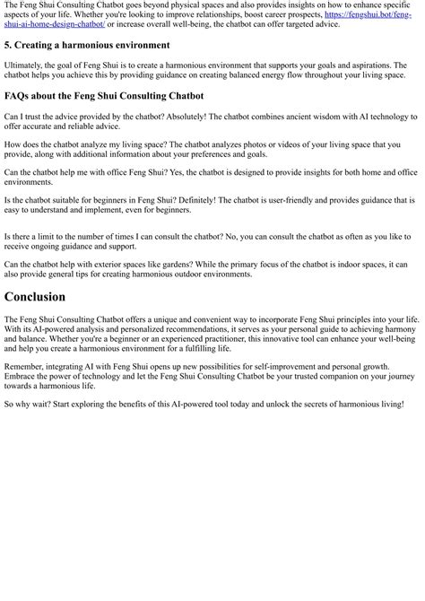 Ppt Feng Shui Consulting Chatbot Your Personal Guide To A Harmonious