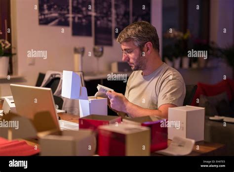 Man Installing Wireless Sockets Stock Photo Alamy