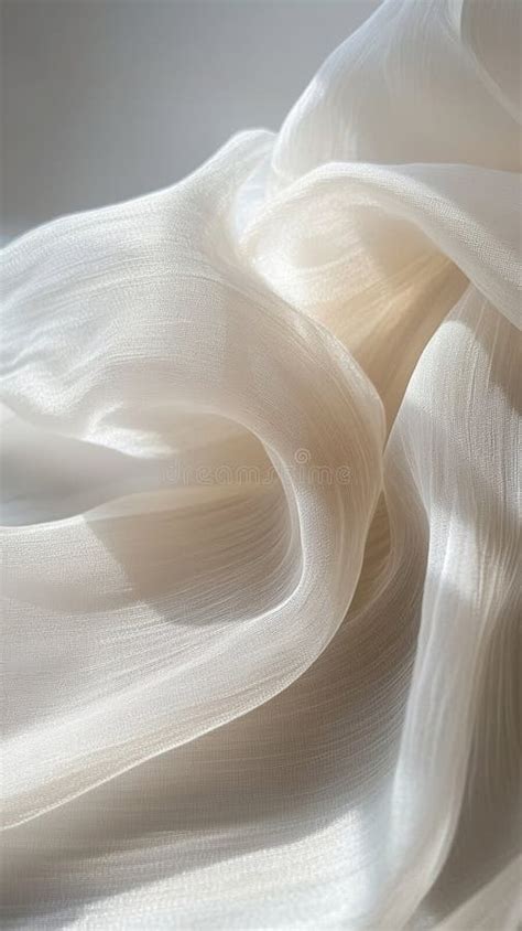 Luxurious White Chiffon Fabric Draping Softly Background Revealing Translucent Layers With