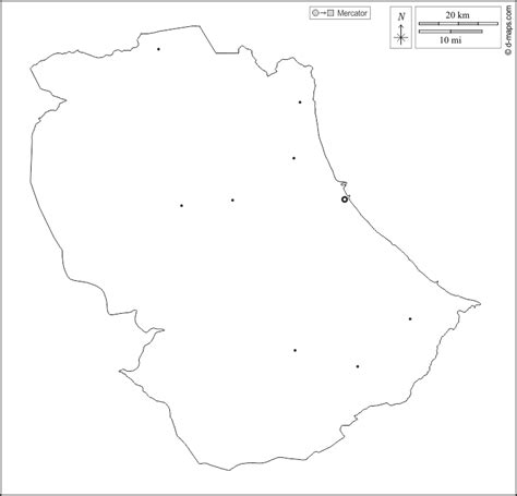 加貝斯省 免费地图 免费的空白地图 免费的轮廓地图 免费基地地图 大纲 主要城市 白