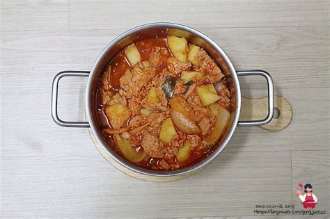 감자고추장찌개 레시피 백종원 스팸 감자 짜글이 감자 스팸 요리 네이버 블로그