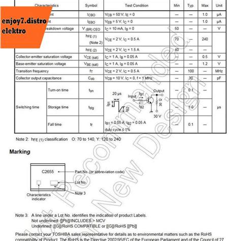 Jual C2655 2sc2655 Npn Transistor Original Toshiba Bishele88 Diminati