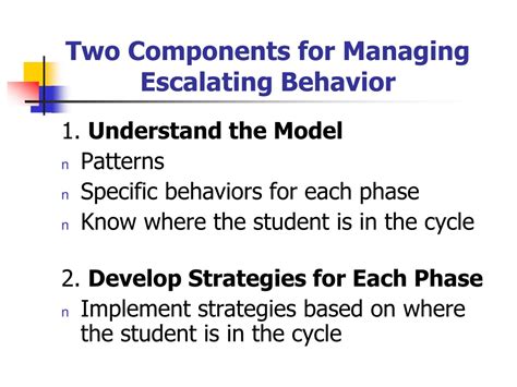 Ppt Managing The Cycle Of Escalating Behavior Powerpoint Presentation