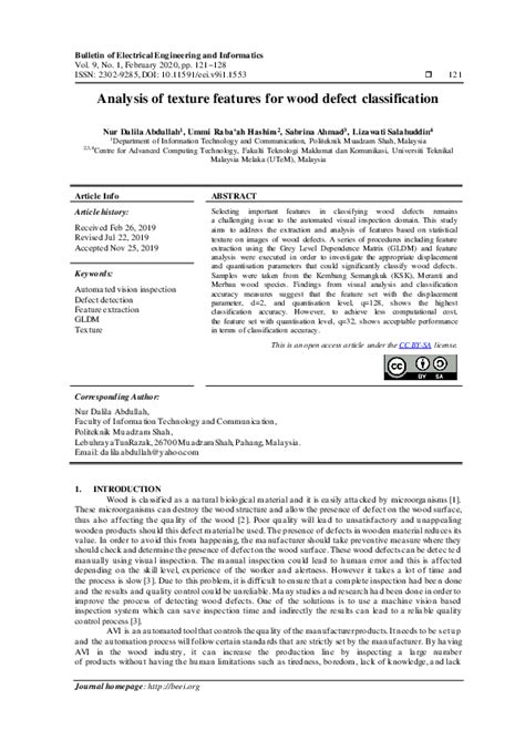 Pdf Analysis Of Texture Features For Wood Defect Classification