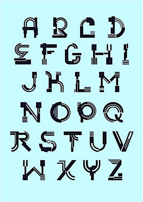 Experimental Typography Retro Robotic Typeface Typography Alphabet Lettering Alphabet Fonts
