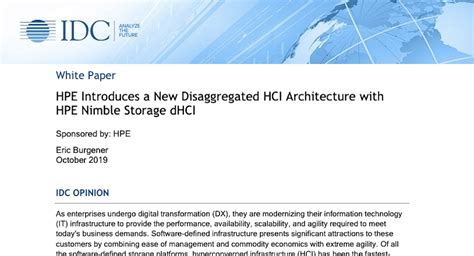 Hpe Introduces A New Disaggregated Hci Architecture With Hpe Nimble