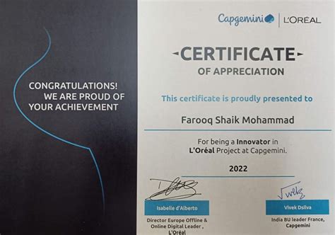 Mohammad Farooq Shaik On Linkedin Capgemini Loreal