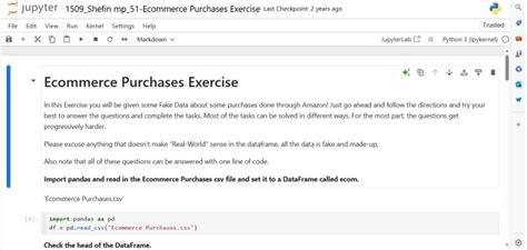 Shefin K P On Linkedin Ecommerce Purchase Exercise Project Using Pandas The Objective Is To