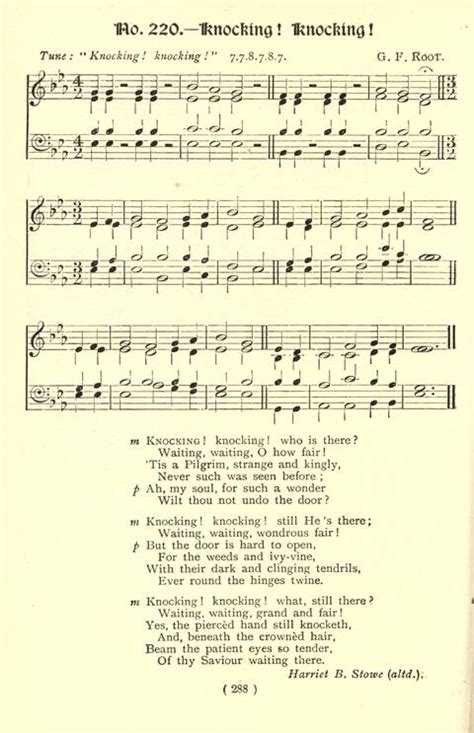 The Fellowship Hymn Book 220 Knocking Knocking Who Is There