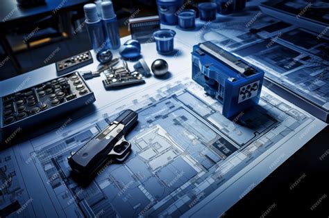Premium Photo Blueprint Security A High Angle Perspective Of Advanced