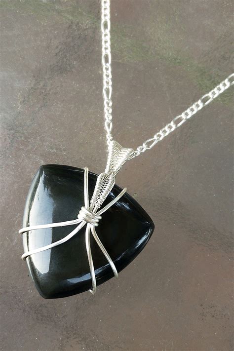 Trillion Cut Rainbow Obsidian Pendant