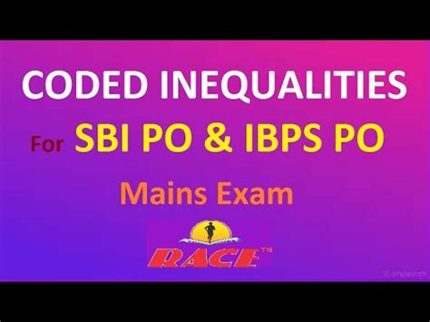 Coded Inequalities For IBPS PO SBI PO Mains Exams YouTube